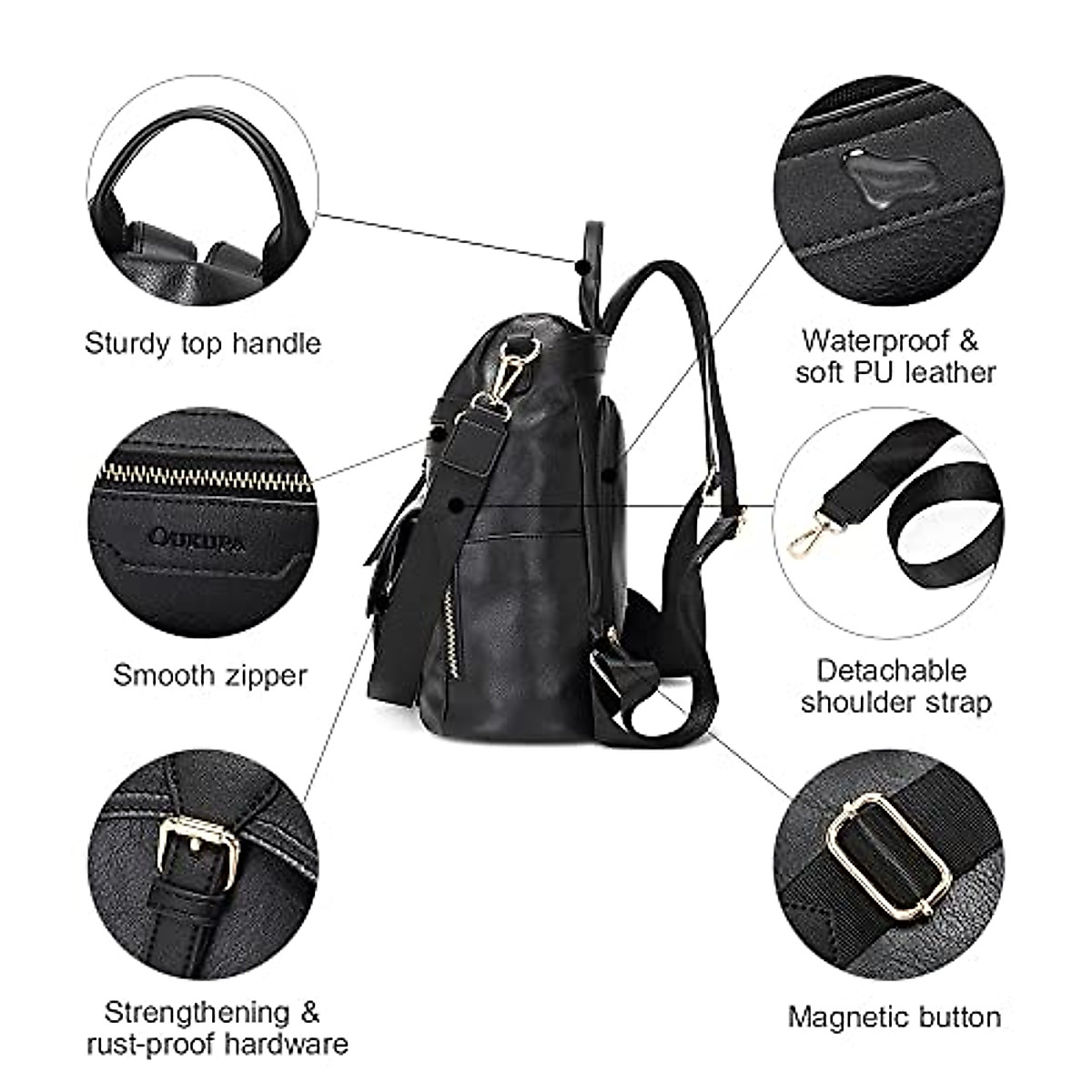 RICH LEAF Women Fashion Backpack Purse Convertible Shoulder Satchel Handbags for Women Travel Backpack Anti Theft Ladies Casual Leather Backpack Waterproof Multipurpose Design