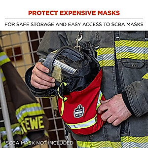 Ergodyne - 13081 Arsenal 5080L Fireman's SCBA Respirator Firefighter Mask Bag for air pack with Fleece Lining Red