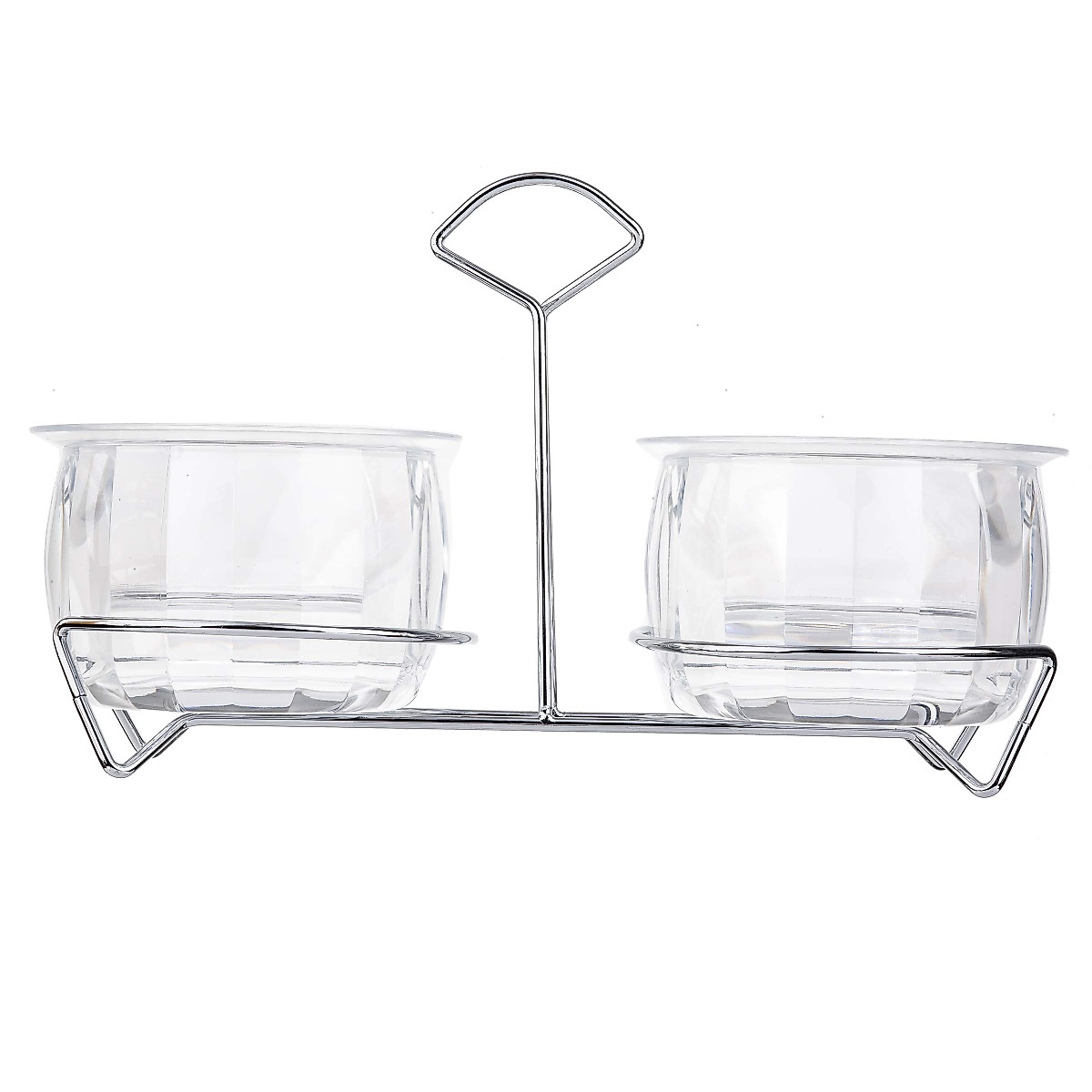 Tablecraft Set with Rack, Polystyrene & Chrome Plated Metal, (2) 14oz, 14 oz, Chiller Dip Bowl (Set of 2)