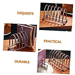 Garneck Sandwich Bread Holder Desktop Stand Household Toast Rack Oven Accessories Tabletop Grill Toast Storage Stand Desktop Toast Stand Kitchen Lid Organizer Silver Stainless Steel