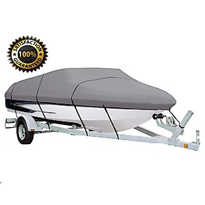 SBU Grey Boat Cover Compatible for Regal 2200 BR/2200 FASTRAC BOWRIDER W/O Tower 2006, Trailering Storage Mooring