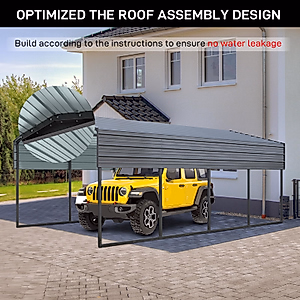 Outvita Carport 12x20FT Heavy Duty Outdoor Carport Canopy, Full-Size Metal Carport Kit with Galvanized Steel Roof, Garage Shelter for Cars Boats Pickup Truck Events Party