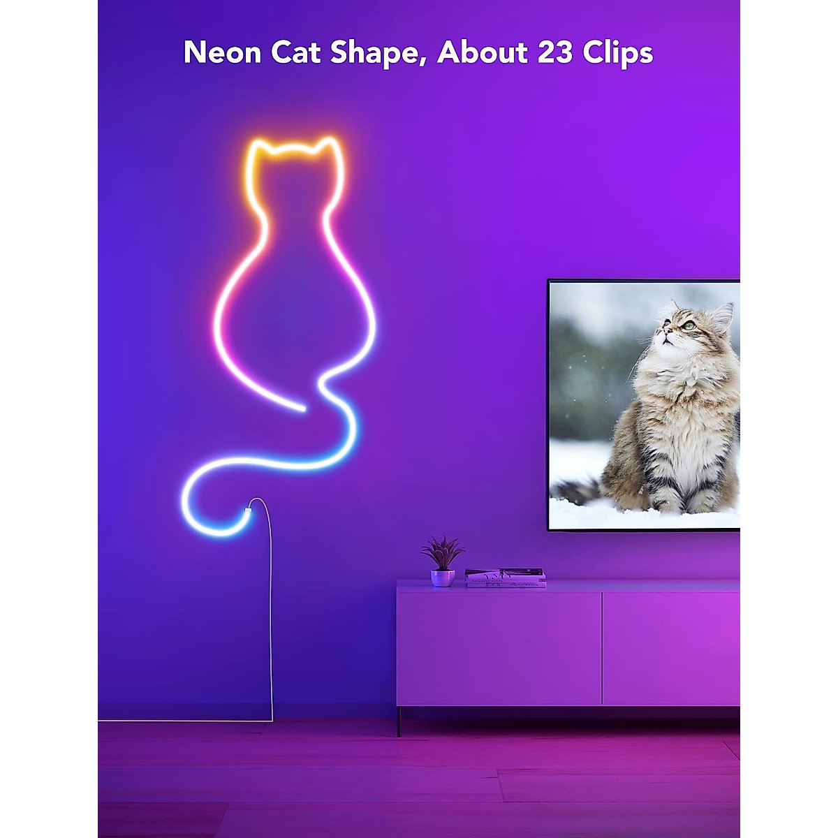 Govee RGBIC Neon Rope Light Mounting Brackets H1000, RGBIC Rope Light Clips, WiFi Neon Lights Holders 20pcs for Neon Rope Light Models H61A0, H61A2, H61A5, H61A8（Not Support H61D3 & H61D5)