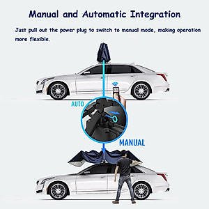 Universal Car Tent, Semi-Automatic Summer Car Umbrella Cover Outdoor Tent Movable Carport Canopy for Outdoor Camping Tent (Navy Blue, Fully automatic/205 in)
