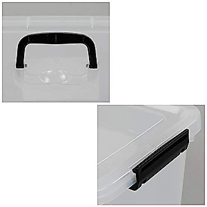 DynkoNA Clear Storage Bins with Lids, Plastic Storage Box, 10.5 Qt, Set of 4