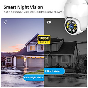LWOHSI 2K Security Camera Outdoor Wired Starlight Color Night Vision for Home Security AI Human Detection & Auto Tracking, 2-Way Audio, IP65 Waterproof, SD Slot, Compatible with Alexa