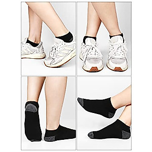 Hicarer 150 Pairs Men's Cushion Ankle Socks Breathable Casual Socks Comfort Men Low Cut Sock for Men Sports Outdoor Running (Black, Gray)