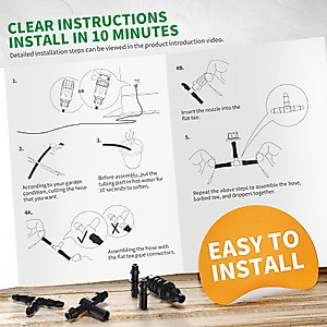 82FT/25M Drip Irrigation Kit Automatic Watering System Drip Irrigation System 82FT 1/4" Blank Distribution Hose DIY Micro Irrigation Kit Saving Water with Adjustable Dripper for Greenhouse Garden