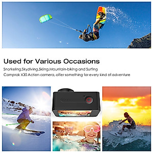 CAMPARKCAMERA Waterproof Action Camera 4K 60FPS 20MP Underwater Camera Camcorder 40M 170 ° Wide Angle Camera with Touch Screen Stabilizer 2 Rechargeable 1350 Batteries and Accessories Kit