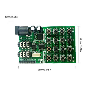 VISLONE DTMF Module 5-24VDC Audio Generator Module Voice Dual Encoder Transmitters Board Keyboard for MT8870/CE004/CE005/CE023/AD22B04/AD22A08