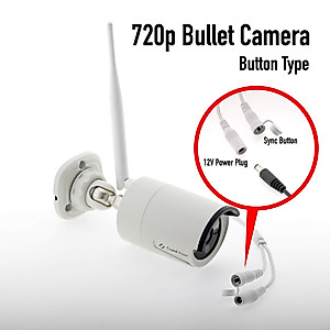 Crystal Vision CVT-3010W 720P Wireless Camera Add-on/Replacement (Button Type) for CVT9604E/CVT9608E (CVT3010WB)