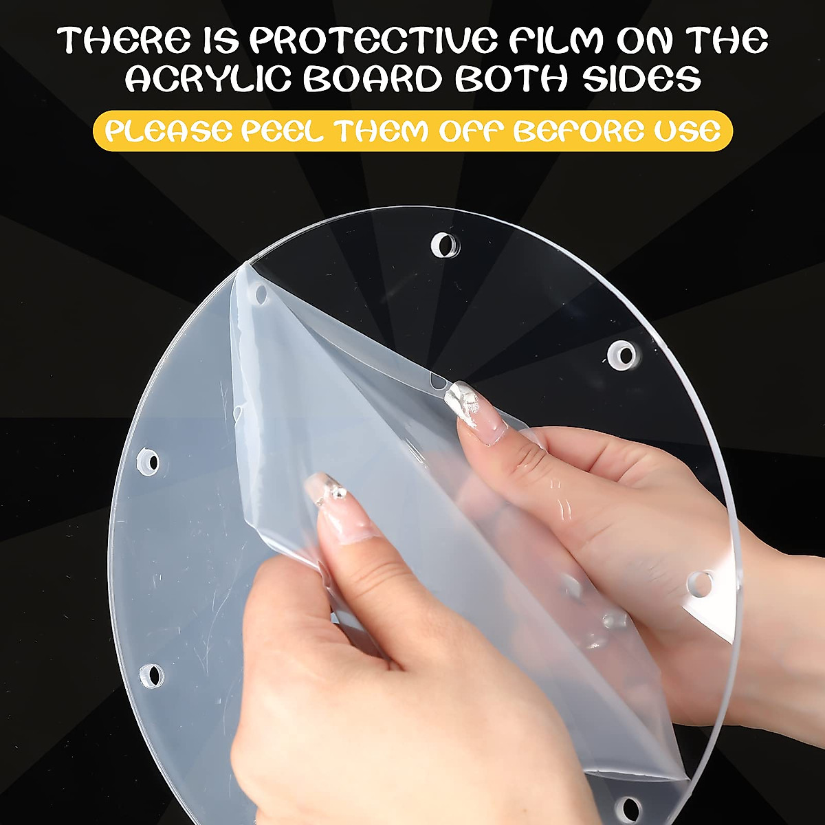 4 Pieces Round Acrylic Cake Stand for Dessert Table, Clear Cupcake Display Stand, 4 Tier Risers Pizza Holder with LED Light String for Wedding Birthday Party, 4 Sizes