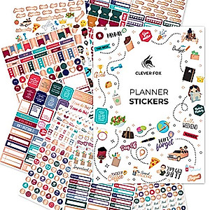 Clever Fox Planner Stickers – Monthly, Weekly & Daily Planner Stickers 14 Sheets Set of 1360+ Unique Stickers by Clever Fox (Value Pack)