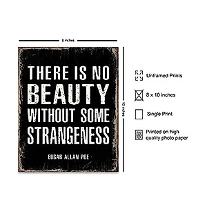 Edgar Allan Poe Quote Art Print - Goth Room Decor Poster Sign - Decoration for Living Room, Bedroom, Office, Apartment - Cool Unique Gift - Funny Sayings for Wall Decor - Gothic Home Decor Picture