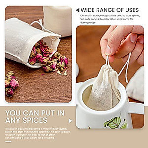 JW CRAFT Reusable Muslin Bags 3 x 4 Inches | 50 pcs Small Drawstring Bags | Spice Bags for Cooking 100% Eco-Friendly Cotton Bag