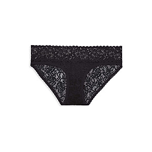 Jockey Women's Underwear Allover Lace Bikini, Black, XL
