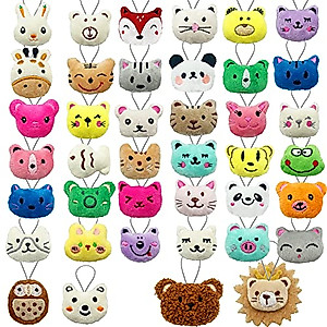 XIPEGPA 40 PCS Mini Animal Plush Toys Set Cute Small Animal Stuffed Toy Keychain for Party Favors Keychain Ornament for Goody Bag Easter Egg Stuffers Carnival Birthday Party Classroom Prizes