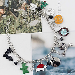 KANGSHUN Anime The Nightmare Before Christmas Jack Skeletron Sally Zero Charm Bracelet for Christmas gift