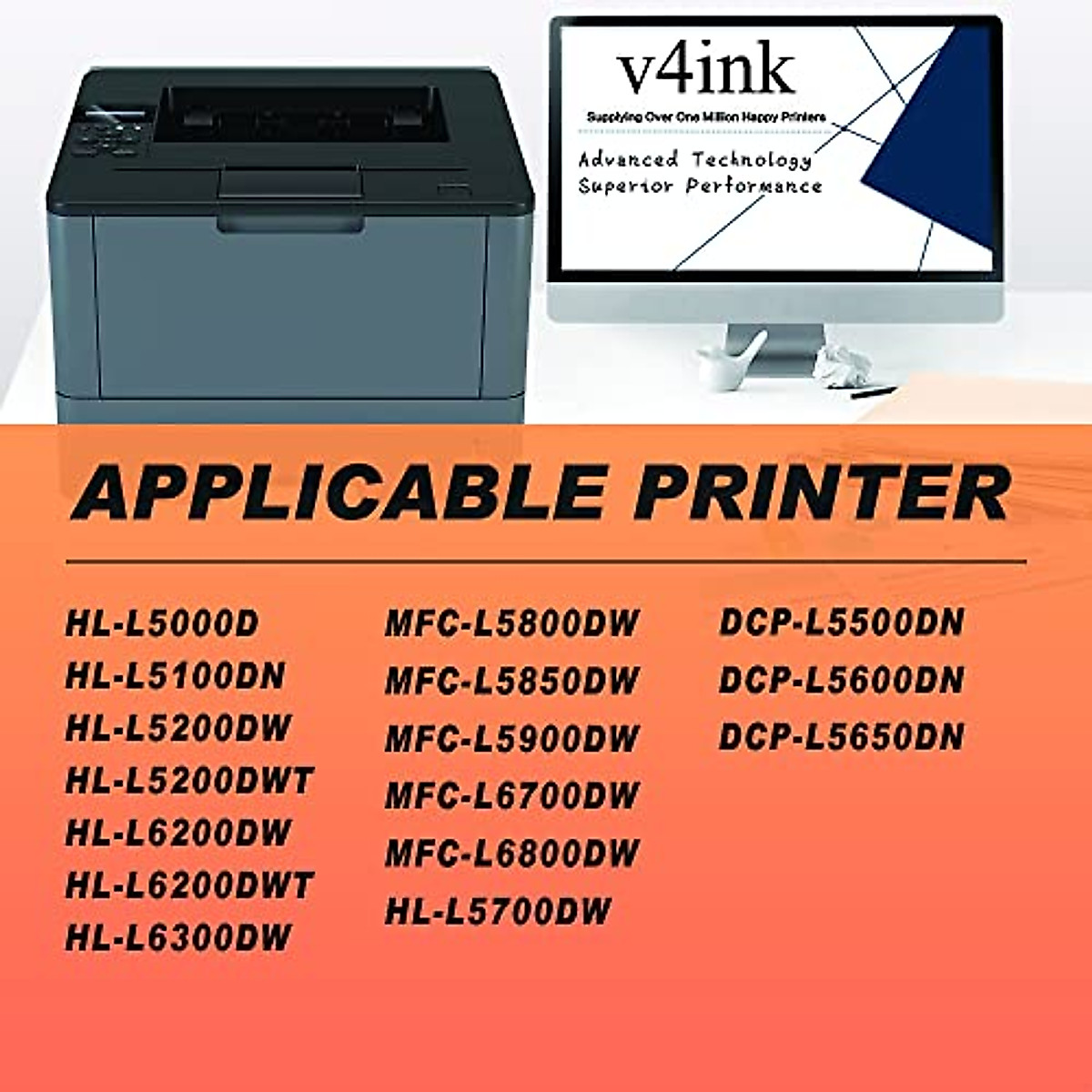 v4ink Compatible DR820 Drum Unit Replacement for Brother DR820 DR-820 use with HL-L5100DN L5200DW L6200DW L6300DW MFC-L5700DW L5800DW L5900DW L6700DW DCP-L5600DN Printer NOT Toners_Cartridges