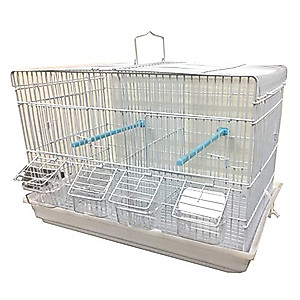 New Aviary Finches Canaries Breeder Bird Parrot Breeding Travel Vet Carrier Cage with Center Divider (One Cage)
