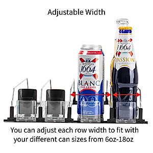 Drink Organizer for Fridge, Baraiser Self-Pushing Soda Can Organizer for Refrigerator, Pantry and More, Black 8 Rows