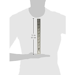 Johnson Level & Tool J236 Aluminum Yardstick, 36'', Silver, 1 Yardstick & Level & Tool J112 Aluminum Rule, 12'', 1 Ruler