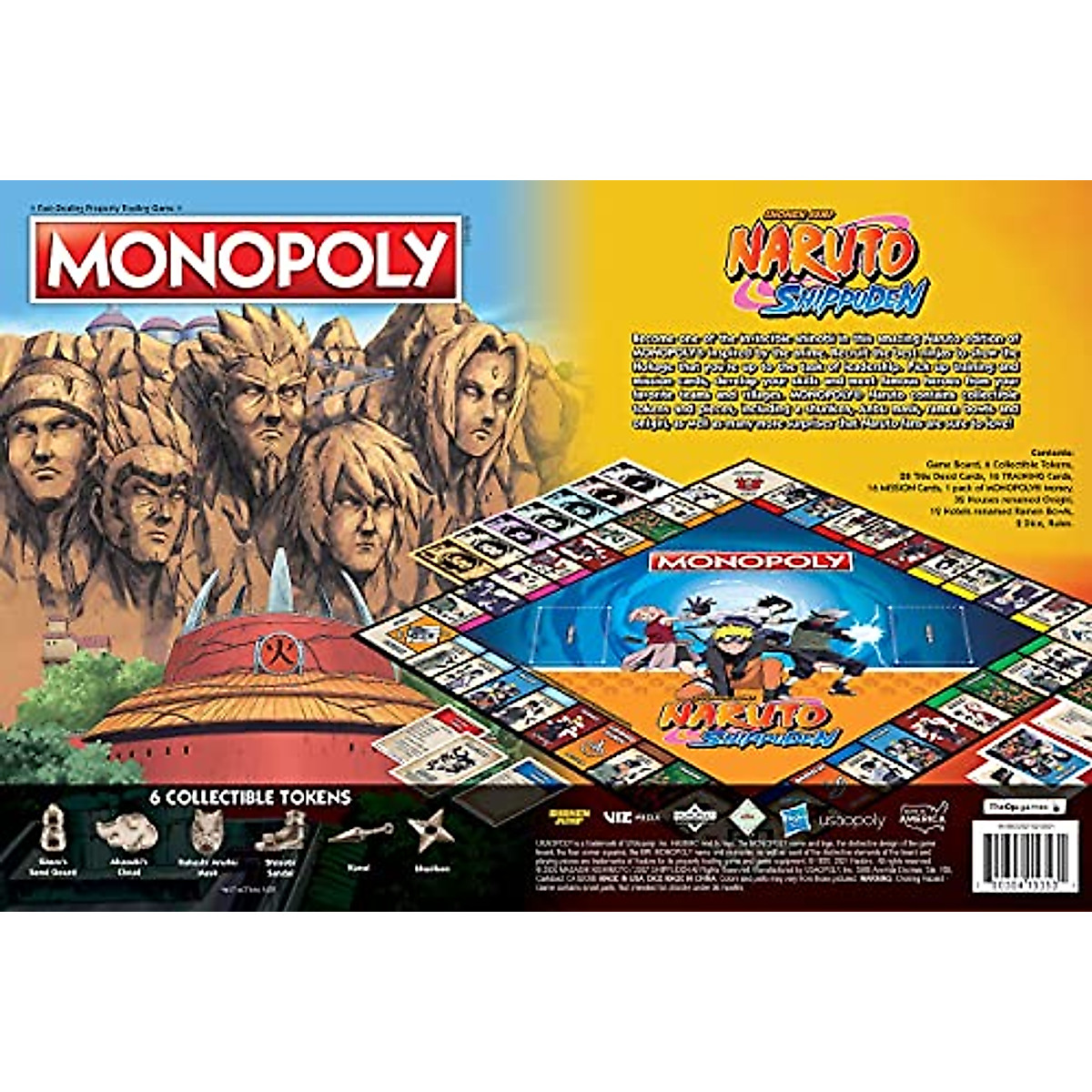 Monopoly: Naruto | Collectible Monopoly Game Featuring Japanese Manga Series | Familiar Locations and Iconic Moments from The Anime Show | 2-6 Players