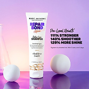 Marc Anthony Repairing Shampoo, Repair Bond +Rescuplex - Repairs, Strengthens & Maintains Bonds within Hair - Eliminates Frizz, Flyaways & Reduce Breakage - Dry & Damaged, Professional Treatment