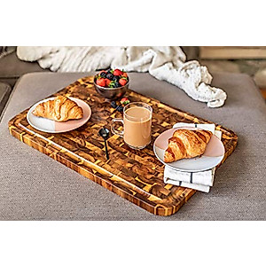 Lipper International 1260 Acacia Supreme End Grain Cutting and Carving Board with Juice Groove, 24" x 16" x 1"
