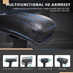 Big and Tall Office Chair 400lbs - Ergonomic Mesh Executive Desk Chair, Heavy Duty Computer Chair-Wide Thick Seat Cushion, Metal Base, Adjustable Lumbar Support, Rubber Blade Wheels, 4D Armrests