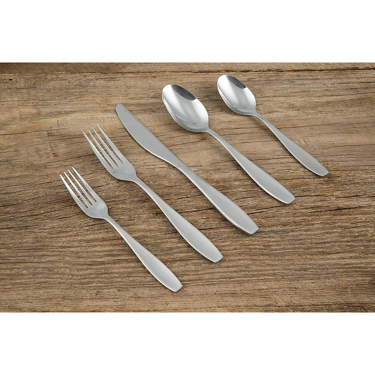 Cambridge Silversmiths Tyrus Satin Mirror 89-Piece Flatware Set