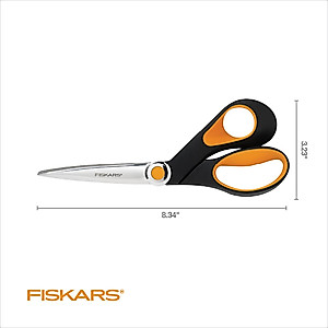 Fiskars 175800-1002 Razor-edge Softgrip Scissors, 8 Inch, Black