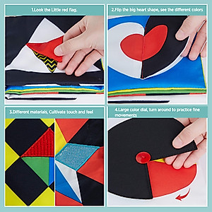 beiens Baby Books Toys, High Contrast Black and White Books Non Toxic Fabric Touch and Feel Crinkle Cloth Books Early Educational Stimulation Toys for Infants Toddlers, Baby Gift Soft Toys Mirror