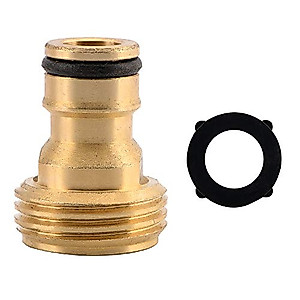 ADrivWell Garden Water Hose Quick Connectors 3/4 Inches Brass Easy Connect Hose Adapter(5 Sets of Male & Female Connector) with Extra Rubber Washers