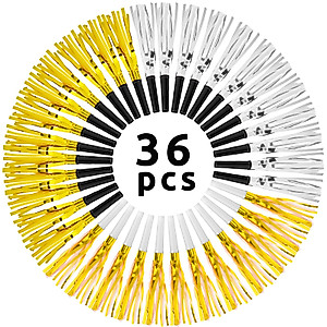 MCPINKY 36PCS Metallic Fringed Noise Makers, Glitter Party Blowers for Adults and Kids Gold Silver Pink Noisemakers for Birthdays Graduation New Year Christmas