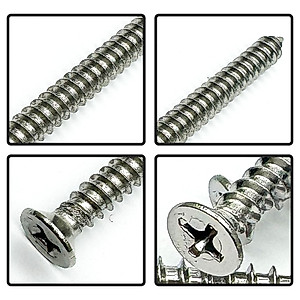 5 x 16mm Screw, Flat Head, Phillips Drive, Self Drilling, 304 Stainless Steel Drywall Wood Screws 100Pcs