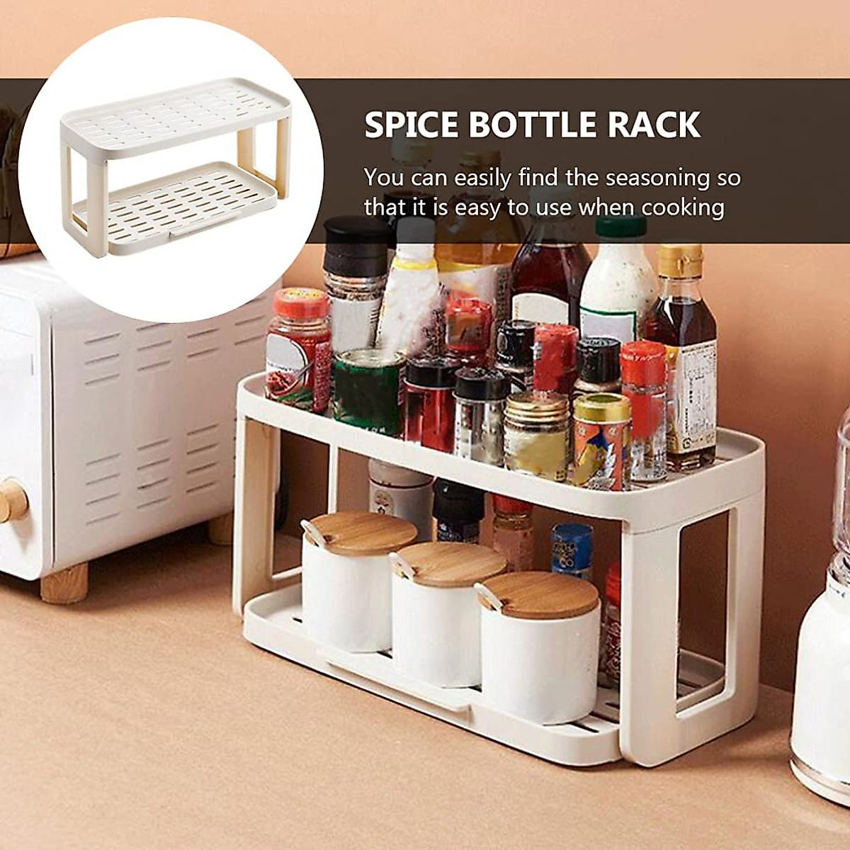 Hemoton Pull Out Shelf Jar Rack Bottle Stand Bathroom countertop Organizer Valet Tray Rack Organizer Storage Shelf Organizer Tray Jewelry Organizer Stand Metal White Make up Corner Frame