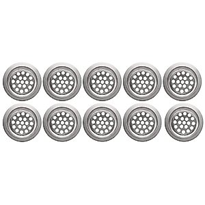 Standard Bathtub Screen Cover Stainless Steel Small Hair Catcher for Bath Tub - Pack of 10 - Kitchen Sink Metal Mesh Filter Drain Strainer
