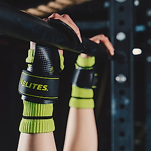 Velites Professional Athlete Hand Grips for Crosstraining or High-Intensity Training | QUAD CARBON Hand Grips for Men and Women Athletes (Large)