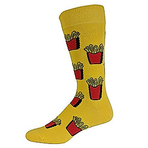 Crazy Dog T-Shirts Men's Burger And Fries Socks Funny Junk Food Backyard Cookout Vintage Novelty Footwear