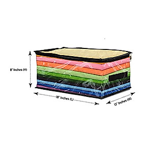 Covers & all Clear Storage Bag, Heavy Duty Clear PVC fabric, 20 mil, Multi-purpose organizer with zipper and handles (18" L x 13" W x 8" H, Pack of 3)