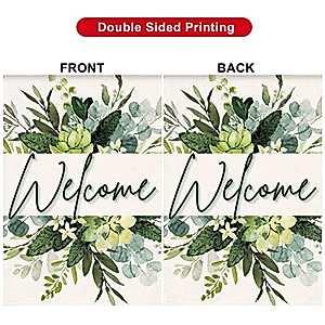 HOMFREEST Spring Welcome Garden Flag 12x18 Inch Vertical Double Sided Seasonal Floral Yard Flag Outside Farmhouse Decor for Outdoor Yard Garden Porch