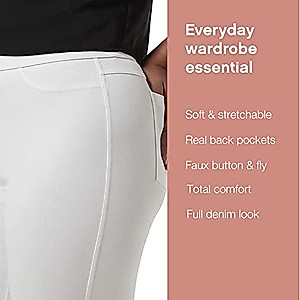 No Nonsense Women's Classic Indigo Denim Jean Leggings, White, Extra Large