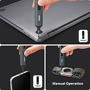 Sainlogic Electric Screwdriver, 68 in 1 Screwdriver Set, 3.7V Mini Electric screwdriver cordless 350mAh, 5 Torque Settings, 4 LED Lights, Electric Small Screwdriver Set for Phone Camera Watch