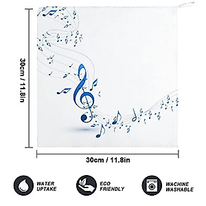 Lurnise Hand Towel Music Note Hand Towels Dish Towel Lanyard Design for Bathroom Kitchen Sports
