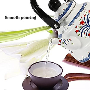 XENITE Tea Kettle Teapot Enamel Tea Kettle Induction Cooker Boiling Water Tea Pot Household Large Capacity Kettle Enamel Boiling Teakettle Tea Kettle Teapots (Color : Tc001, Size : 1.7L)