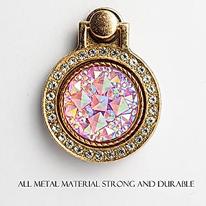[2 Packs] Gemstones Glitter Bling Bling Phone Ring Holder, Sparkle Phone Ring Grip Artificial Diamond Stand,Rhinestone Cell Finger Ring for Phones,Pad