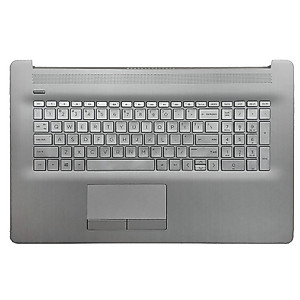 F-HONG ELECTRONIC Replacement for HP 17t-by 17z-ca 17-by 17-ca Laptop Upper Case Palmrest Keyboard Touchpad Assembly Part with ODD L92785-001 Top Cover Sliver 2020 Year, Silver, 17.3 inch