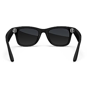 Meta Regular Square Sunglasses, Wayfarer, Matte Black/Polarized Gradient Graphite, Regular (Renewed)