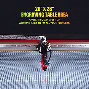 OMTech 60W CO2 Laser Engraver and Cutter, 60W 20"x28" Laser Engraving and Cutting Machine with Autofocus, Air Assist, 2 Way Pass, RDWorks, LightBurn Software for Windows Mac OS Linux